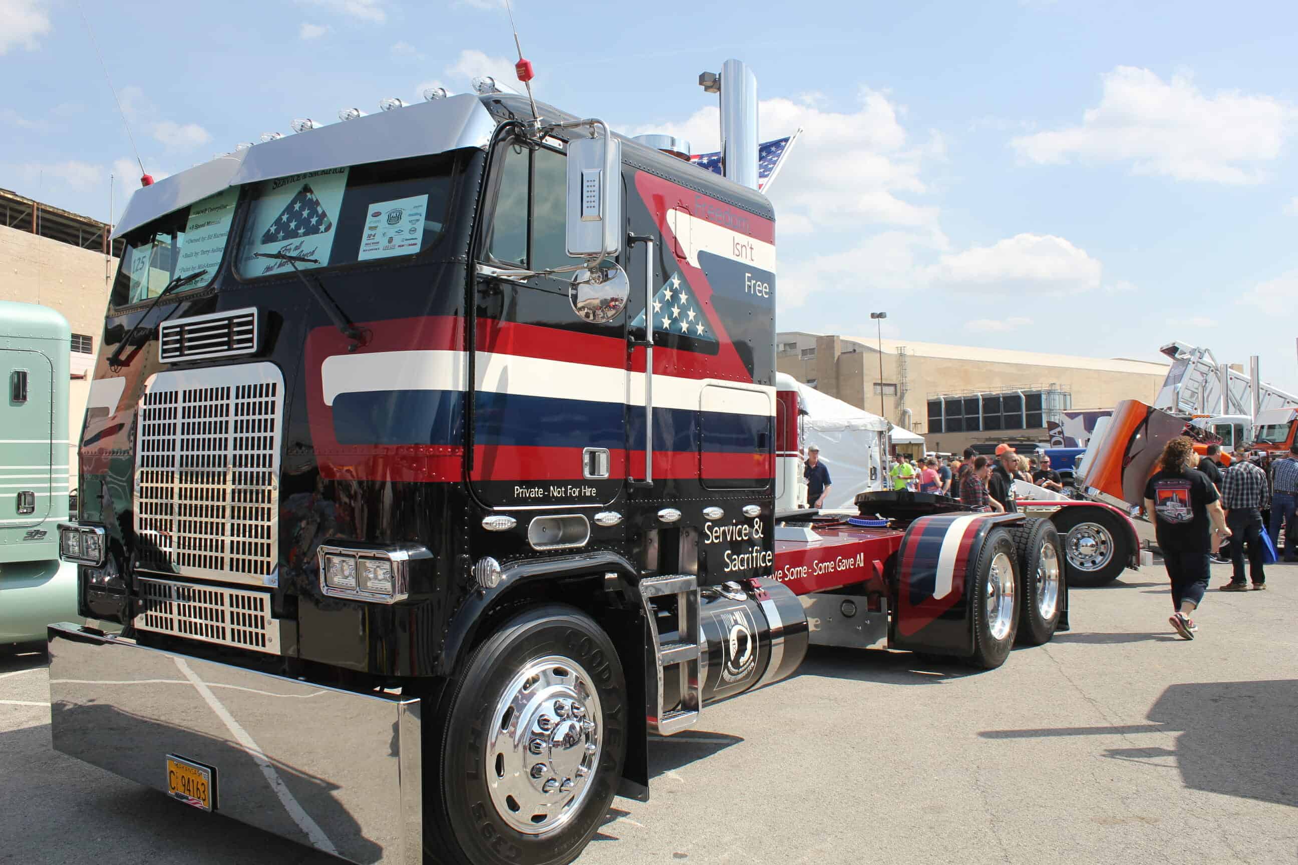 Old White Cabover Trucks